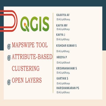 QGIS plugin - Map swipe tool, Attribute based clustering and open layers | PPTX