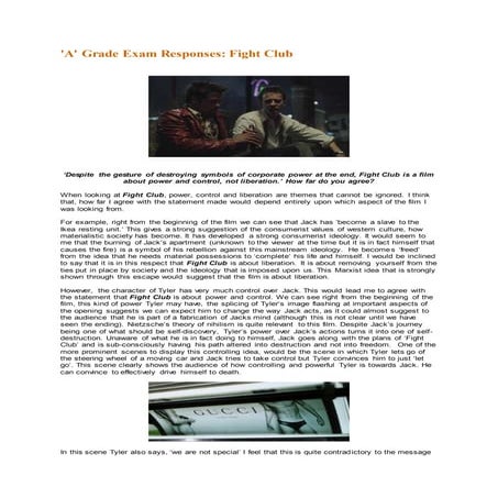 A grade answers on Fight Club | DOCX