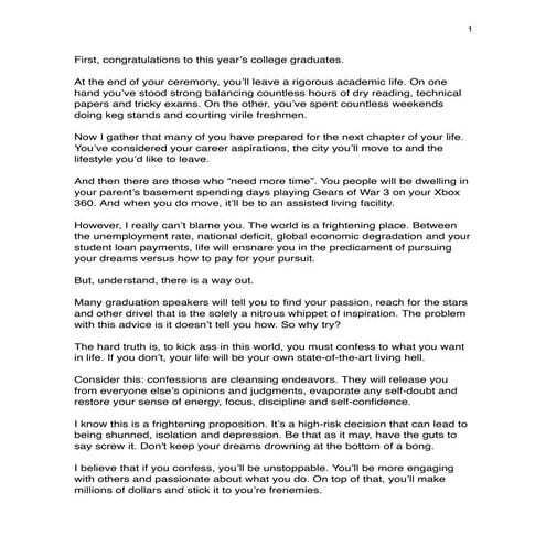 A graduation speech | PDF