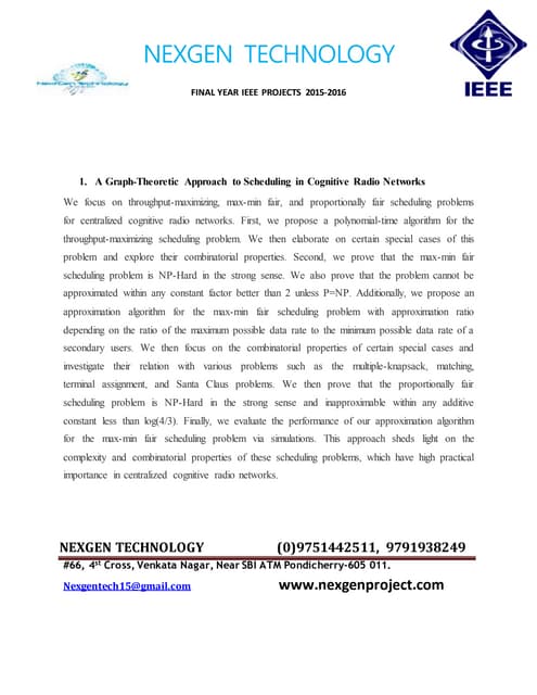 A Graph Theoretic Approach To Scheduling In Cognitive Radio Networks Pdf