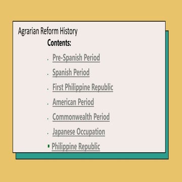 Agrarian land reform program (roxas aquino) | PPT