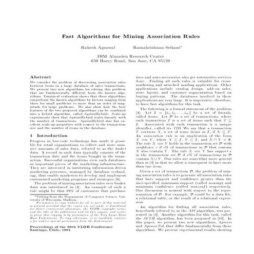 Agrawal association rules | PDF | Databases | Computer Software and Applications
