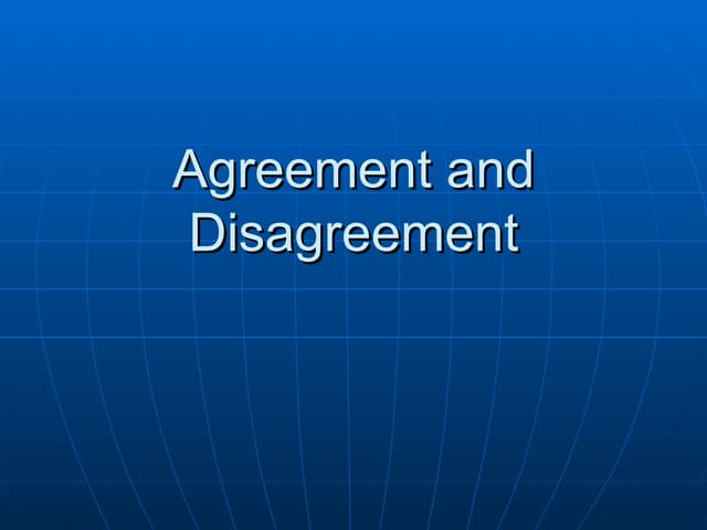AGREE AND DISAGREE | PPTX