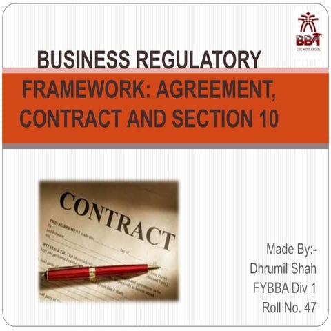 Agreement, Contract and Section 10 | PPTX