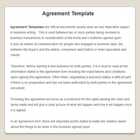 Agreement templates | PPSX