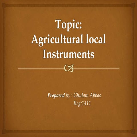 Agricultural common instruments | PPTX