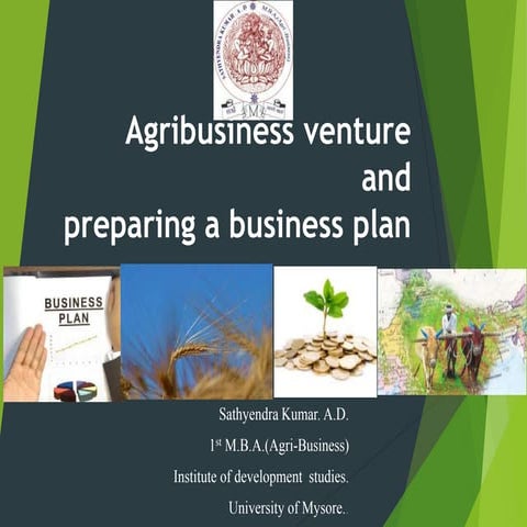 Agri Business Venture & Business plan | PPTX