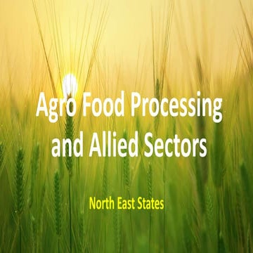 Scope of Agro Food Processing and Allied Sectors of North East India | PPTX