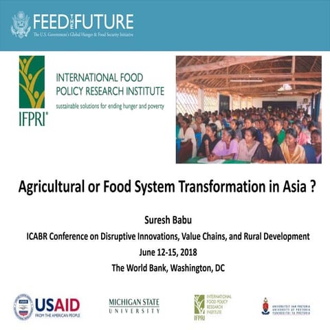 Agricultural or Food System Transformation in Asia ? | PPT
