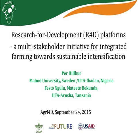 Research-for-Development (R4D) platforms— A multi-stakeholder ...