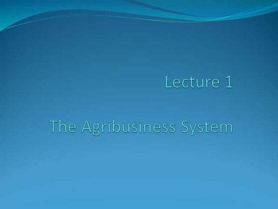 Introduction to Agribusiness Management | PPT