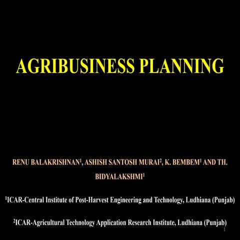 Agribusiness planning | PPT