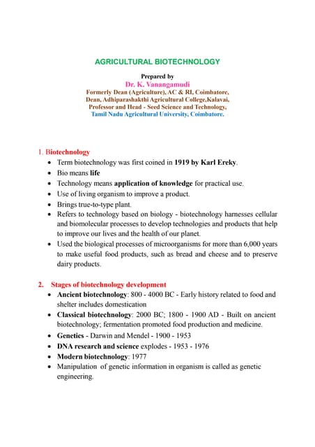 Introduction to biotechnology | PPTX