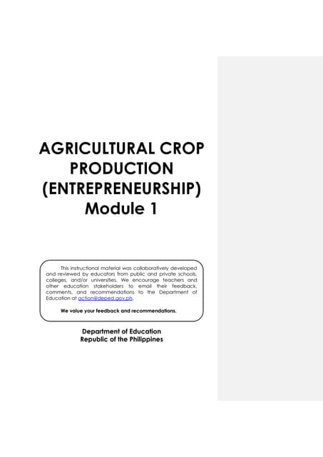K to 12 TLE Curriculum Guide for Agricultural Crop Production | PDF ...