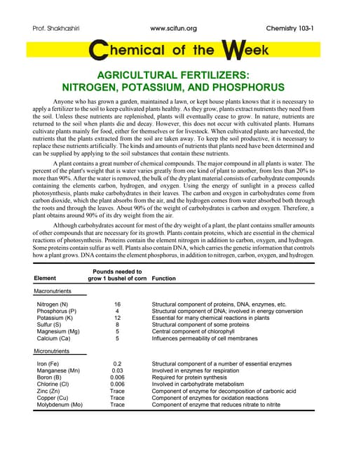 fertilizer calculation | PDF | Agriculture | Industries