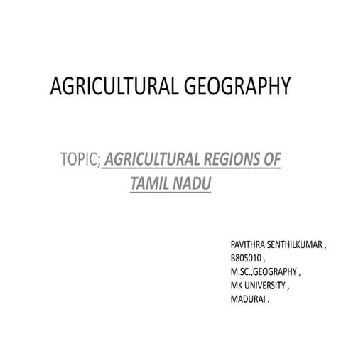 Agricultural geography | PPTX