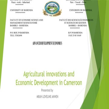 Agricultural innovations and Economic Development in Cameroon.pptx