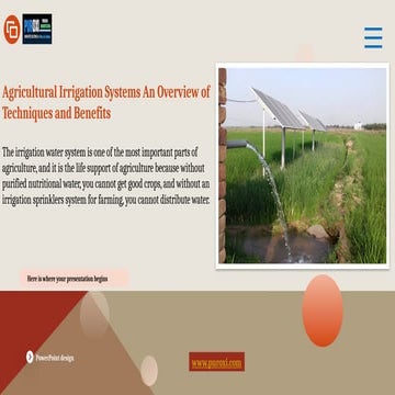 Agricultural Irrigation Systems_ An Overview of Techniques and Benefits ...