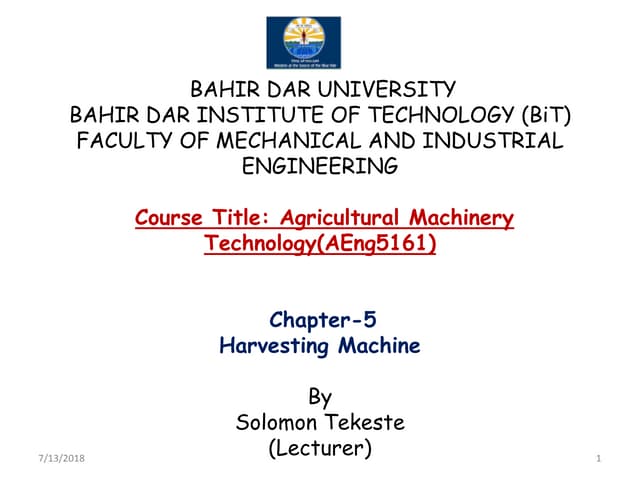 Reaper types components and work principles | PPTX