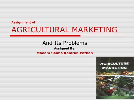 Agricultural Marketing | PPT