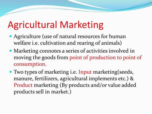 Classification And Characteristics Of Agricultural Market Pptx
