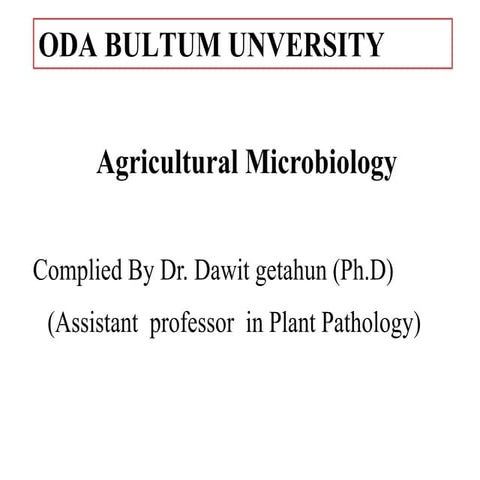 Agricultural Microbiology.pptx | Agriculture | Industries