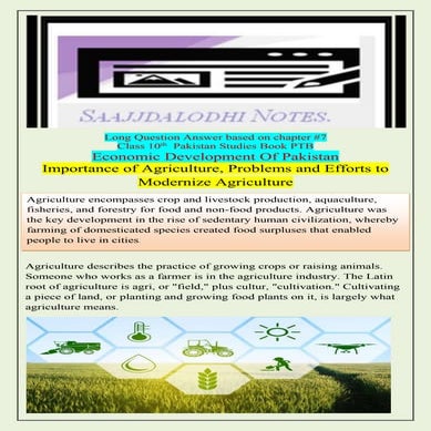 agricultural problemsImportance of Agriculture, Problems and Efforts to ...