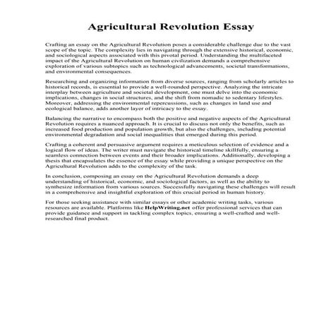 Agricultural Revolution Essay.pdf | Agriculture | Industries