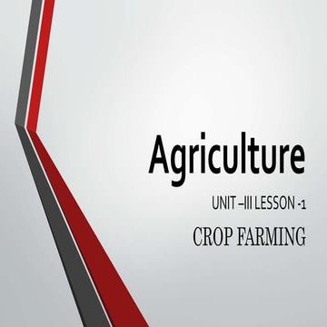crop farming UNIT –III LESSON -1 CROP FARMING | PPT