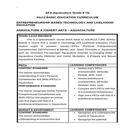 Agriculture and-fishery-arts-aquaculture-modules-1-4-teacher-s-manual | PDF