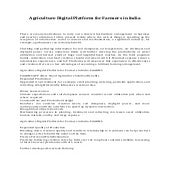 Agriculture Digital Platform for Farmers in India | PDF