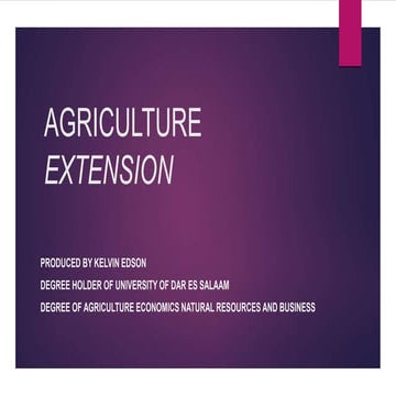 Agriculture Extension | PPTX | Agriculture | Industries