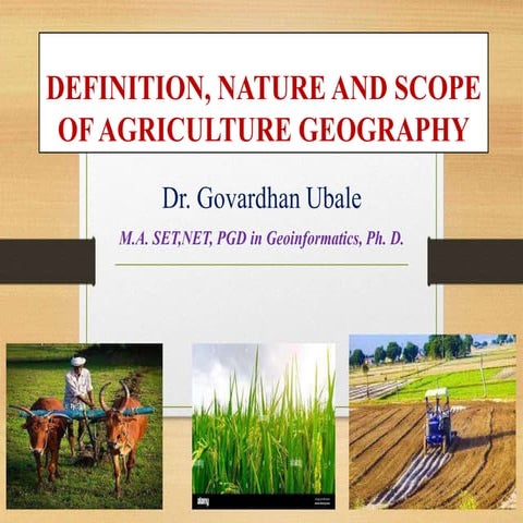 Presentation on Agriculture geography ppt | PDF