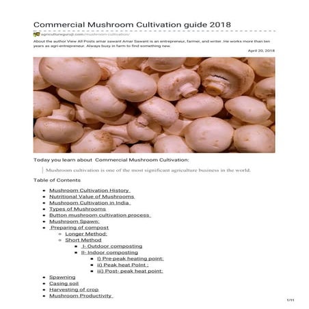 Mushroom cultivation guide 2018 | PDF