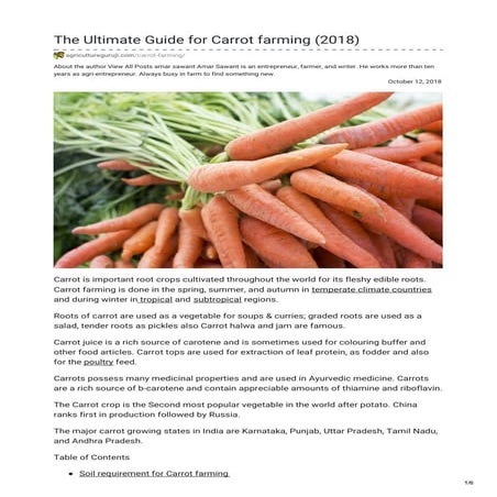 The ultimate guide for carrot farming 2018 | PDF | Agriculture | Industries