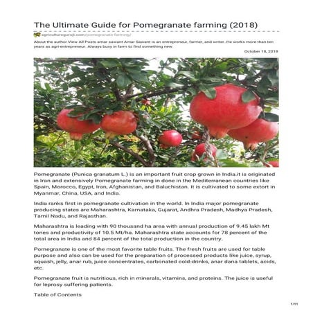 T ultimate guide for pomegranate farming 2018 | PDF