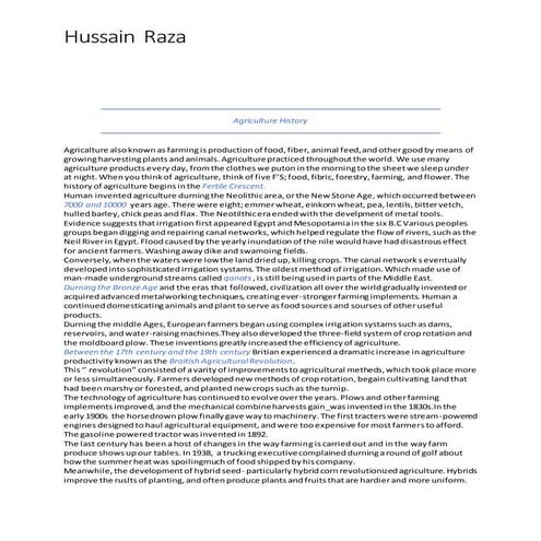 Agriculture history | PDF