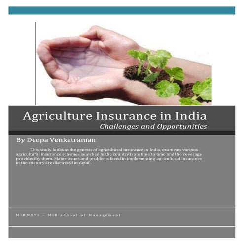 Agriculture insurance in india | DOCX