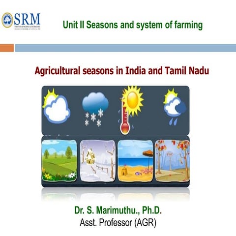 Agriculture seasons in India & crops sowing | PDF