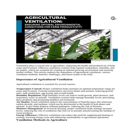 Agricultural Ventilation: Importance, Methods, Benefits and Challenges ...