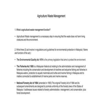 Agriculture Waste Management.pptx | Agriculture | Industries