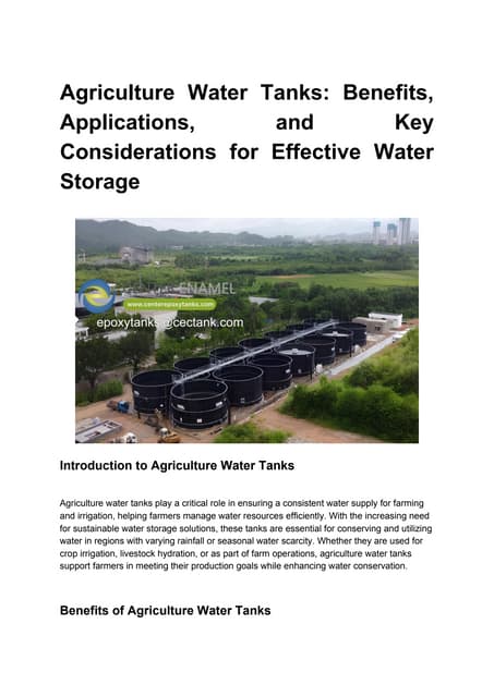 The Ultimate Guide to Irrigation Tanks Key Features, Benefits, and ...