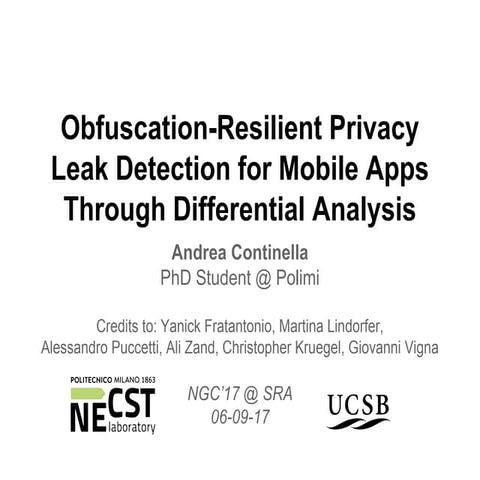 Obfuscation-Resilient Privacy Leak Detection for Mobile Apps | PPT