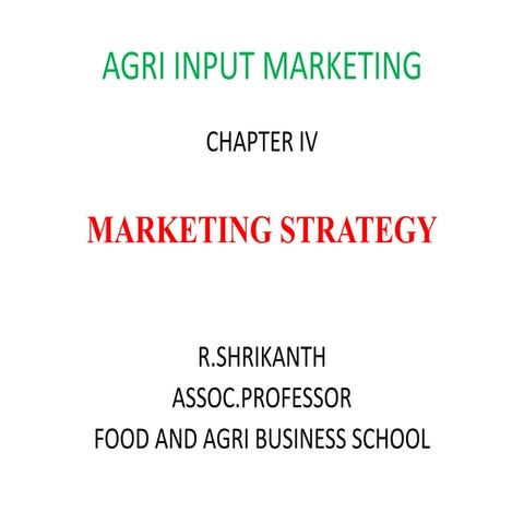 marketing strategy for agri input | PPTX