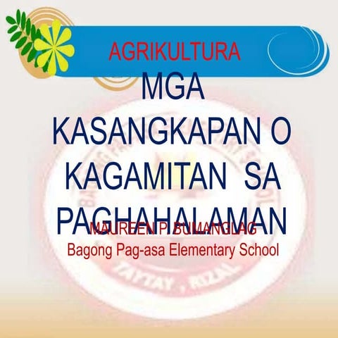 Mga kagamitan at kasanayan sa pagtatanim | DOCX