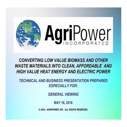 Agripower general presentation may 16, 2016 | PDF