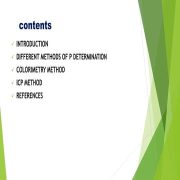 Different methods of phosphorus determination in plants | PPTX