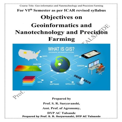 Objectives on Geoinformatics and Nanotechnology and Precision Farming | PDF