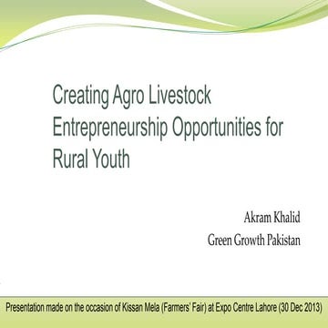 Agro livestock enterpreneurship for rural youth | PPTX