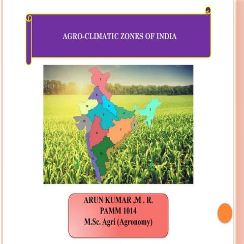 Lecture No. 3 Agroclimatic zones of india | PPTX